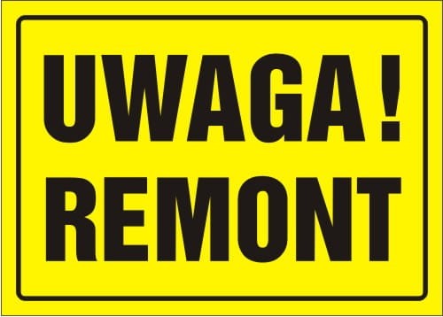 Uwaga! remont Tablica budowlana ostrzegawcza | Lundi Znaki Napisy Symbole